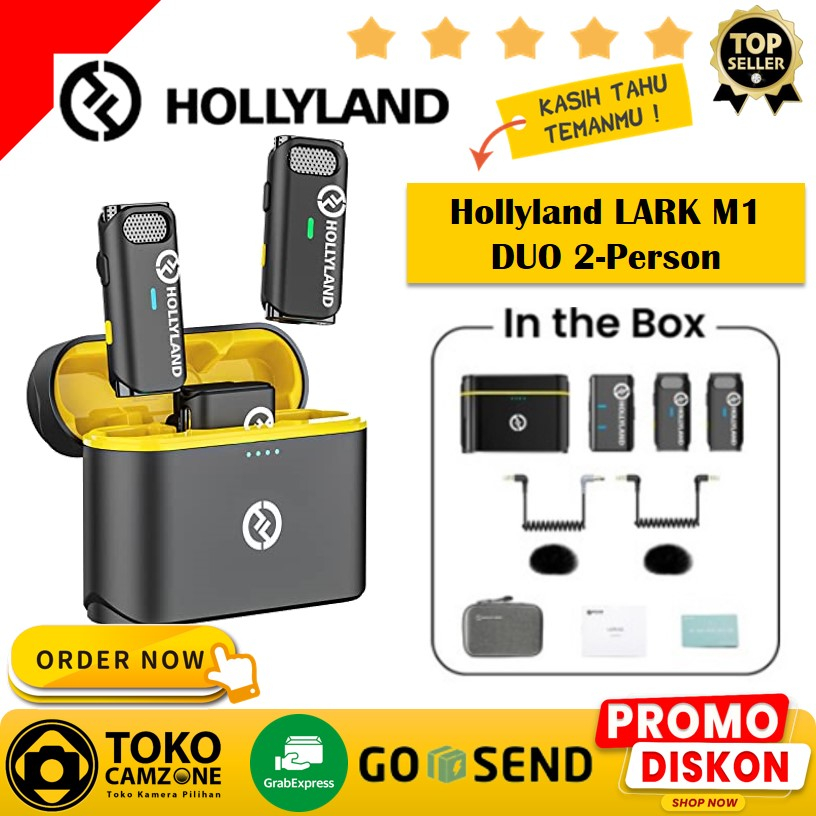 Jual Hollyland LARK M1 DUO 2-Person Wireless Microphone System (2.4 GHz) - GARANSI RESMI ...