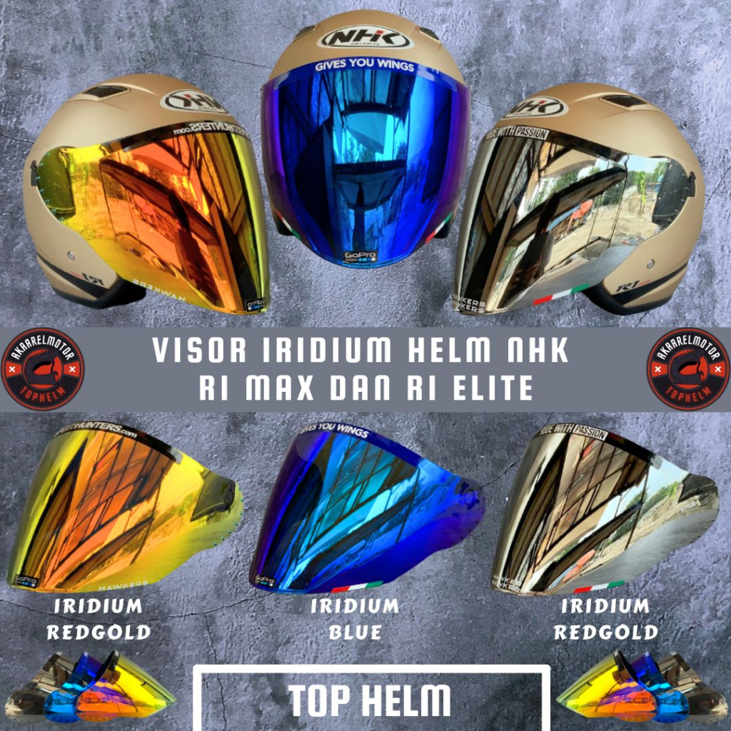 Jual KACA VISOR HELM NHK R1 MAX, R1 ELITE DAN S1 GP PRO IRIDIUM REDGOLD ...
