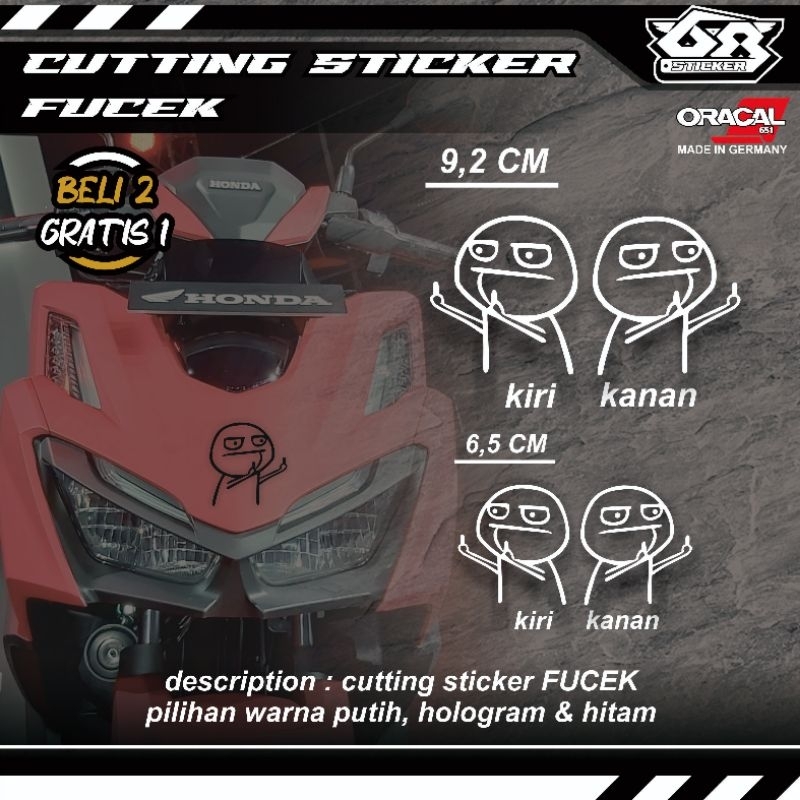 Jual Cutting Sticker Logo Fucek Lucu Bisa Ditempel di Kaca Helm Motor ...