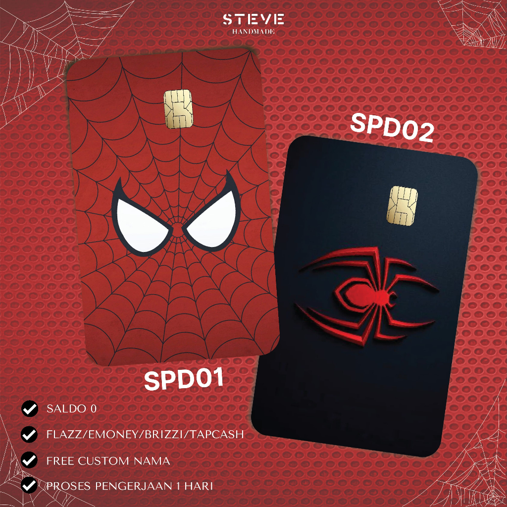 Jual Flazz Gen 2 Emoney Brizzi Tapcash Spiderman Custom Nama UV Print | Shopee Indonesia