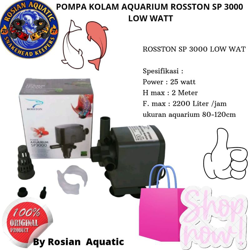 Jual Mesin Pompa Filter Aquarium Rosston SP 3000 LOW WATT | Shopee ...