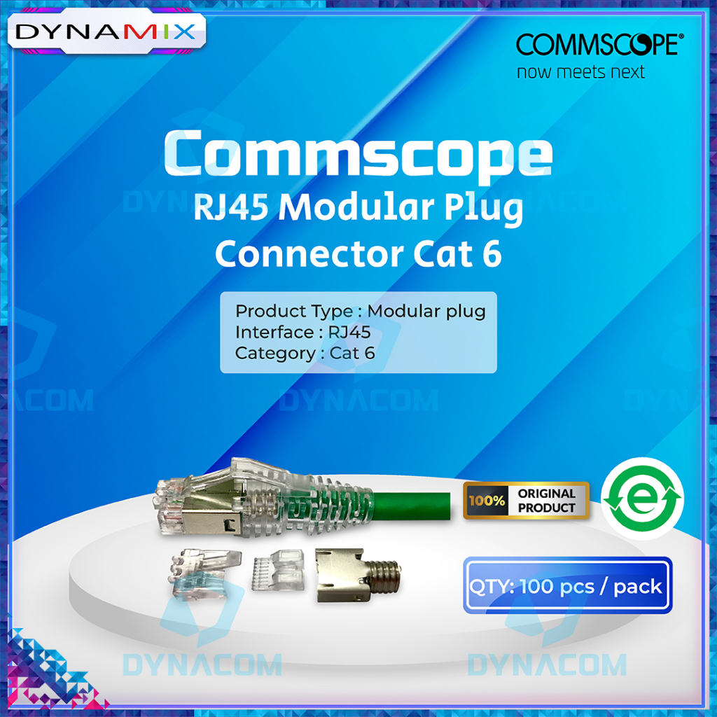 Jual Konektor Commscope AMP RJ45 UTP Cat.6 | Connector LAN | Cat6 RJ 45 ...