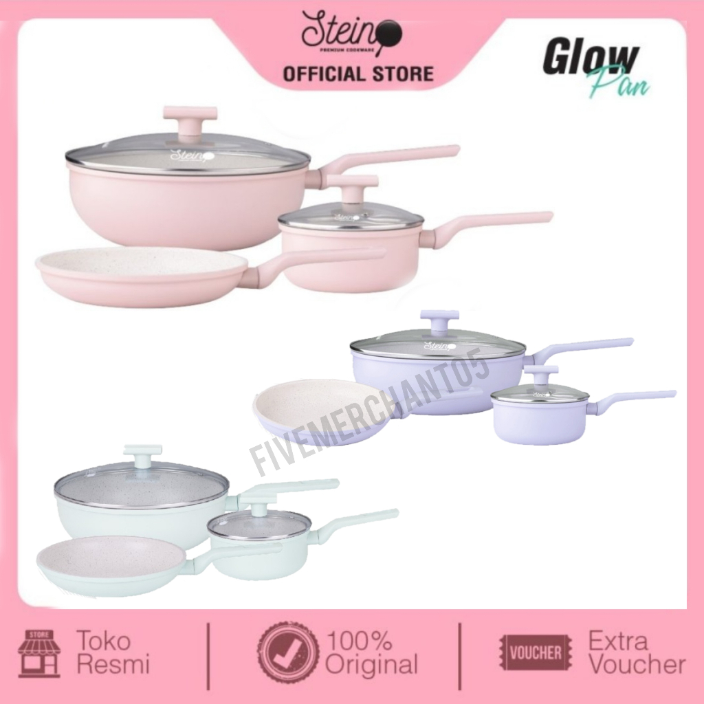 Jual Panci Steincookware Paket Glow Pan Series Set Panci Stein Granite Glow Wok Pan Frypan Sauce ...