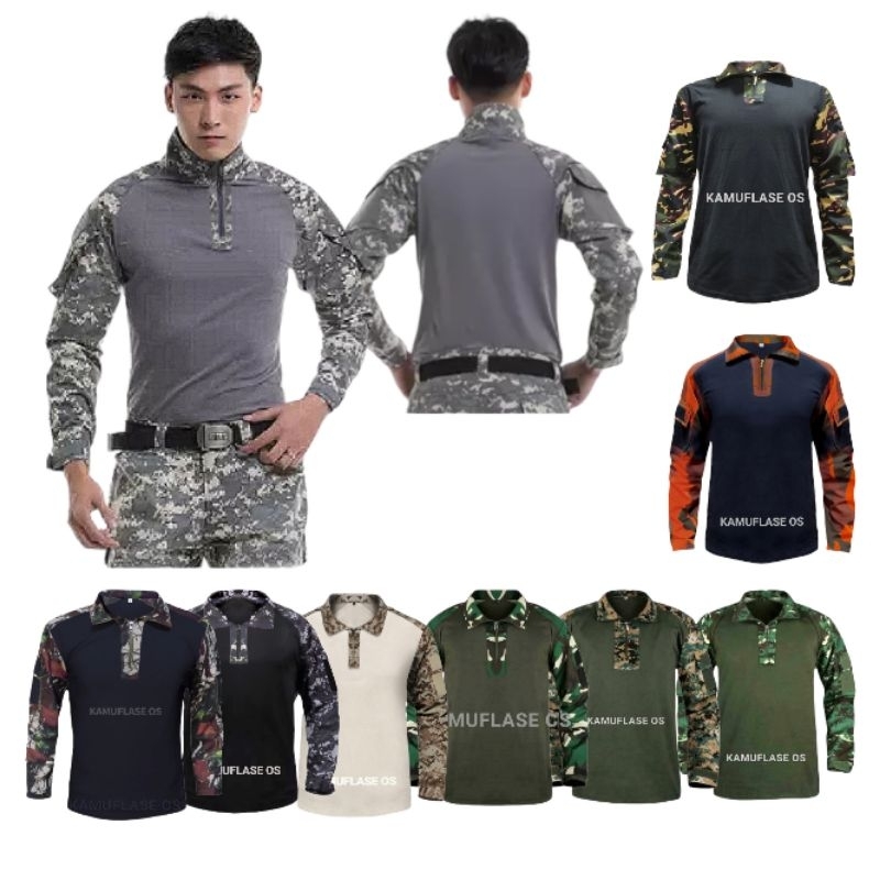 Jual Kaos Tactical baju BDU shirt combat army camouflage military loreng TNI AD AU AL nkri ...