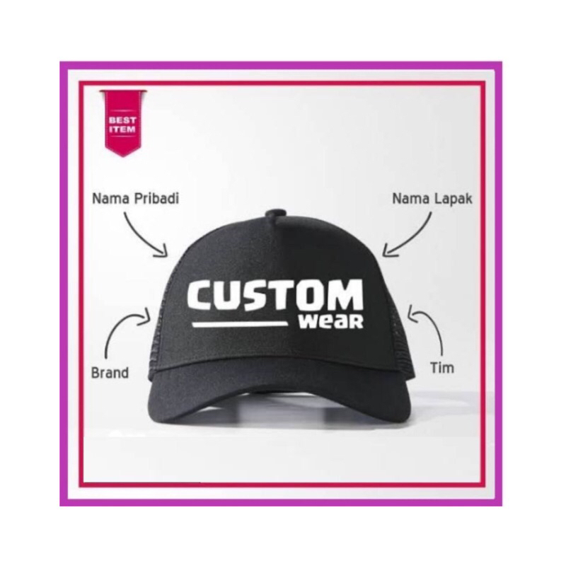 Jual Topi Trucker Custom Wear Bisa Buat Nama/Logo/Dll | Shopee Indonesia