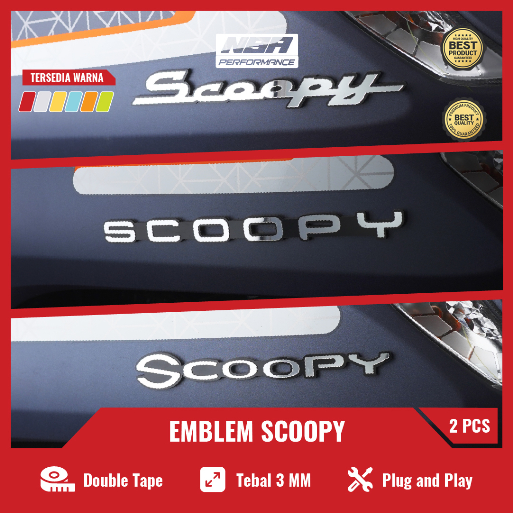 Jual NSA Emblem SCOOPY Logo Scoopy Tulisan Scoopy Timbul 3D Stiker ...