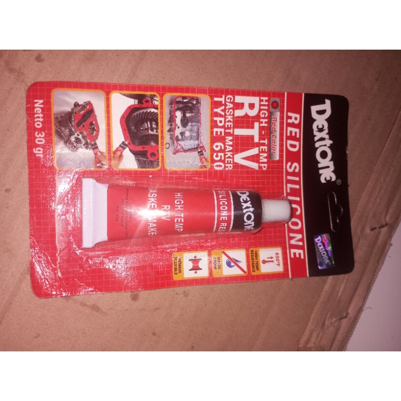 Jual lem paking gasket dextone red silicone silikon merah packing ...