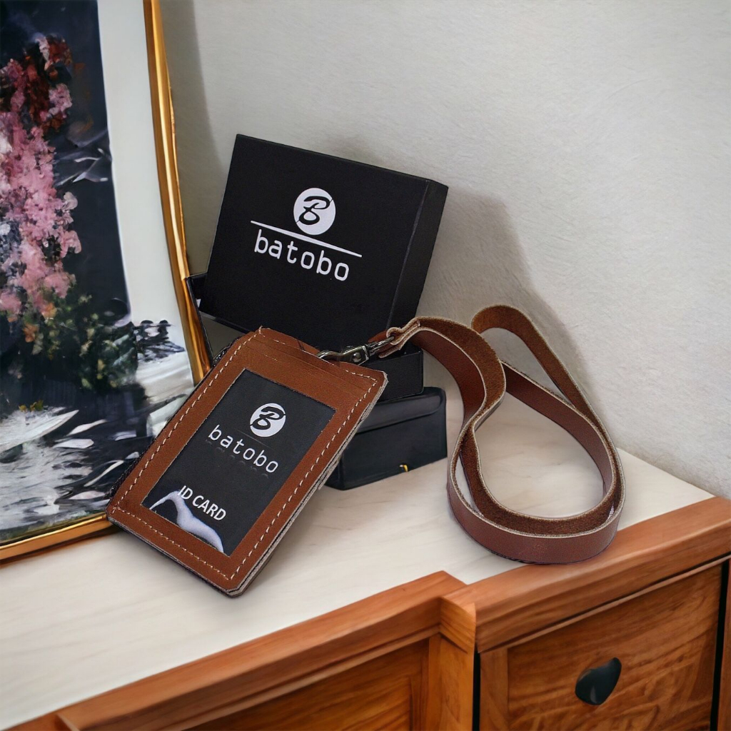 Jual Kulit Asli ID Card Holder Name Tag B001532 Batobo | Shopee Indonesia