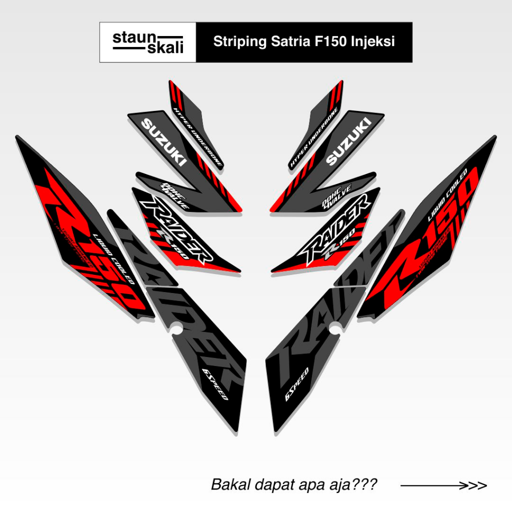 Jual Striping Satria Injeksi 150 Variasi (16) Custom 2016 2017 2018 ...