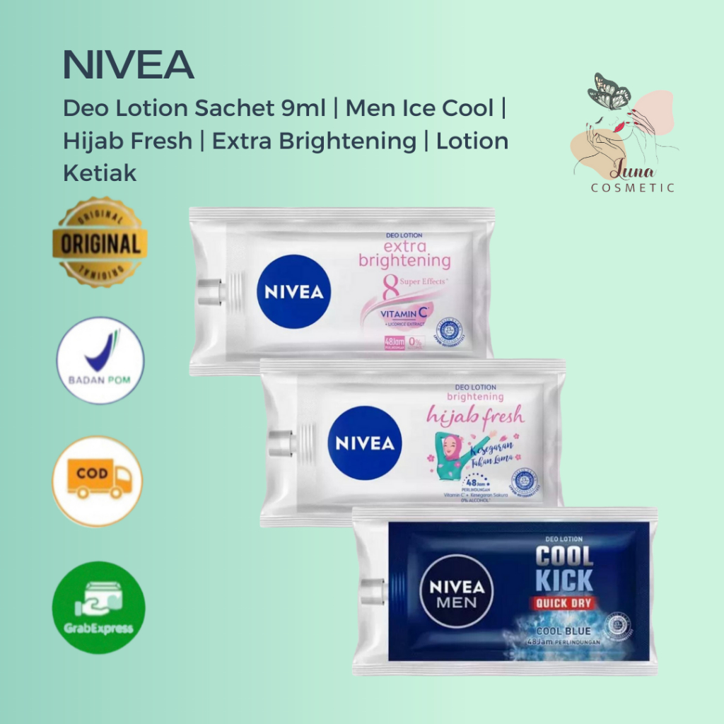 Jual NIVEA Deodorant Deo Lotion Sachet 9ml | Men Ice Cool | Hijab Fresh ...