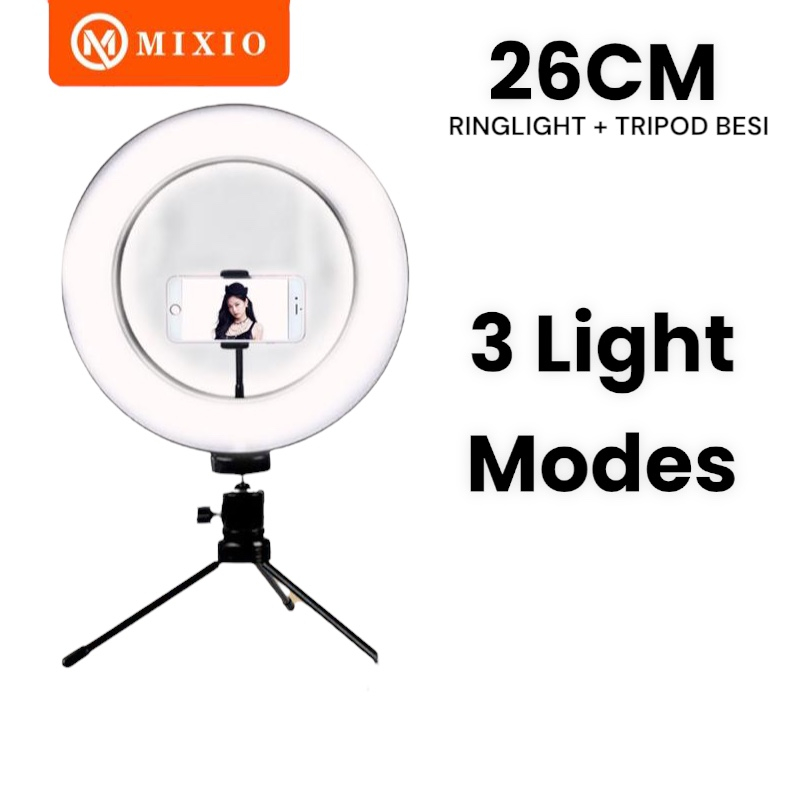 Jual MIXIO RING LIGHT LED 26CM + Tripod BESI TP002 Make Up Ringlight ...