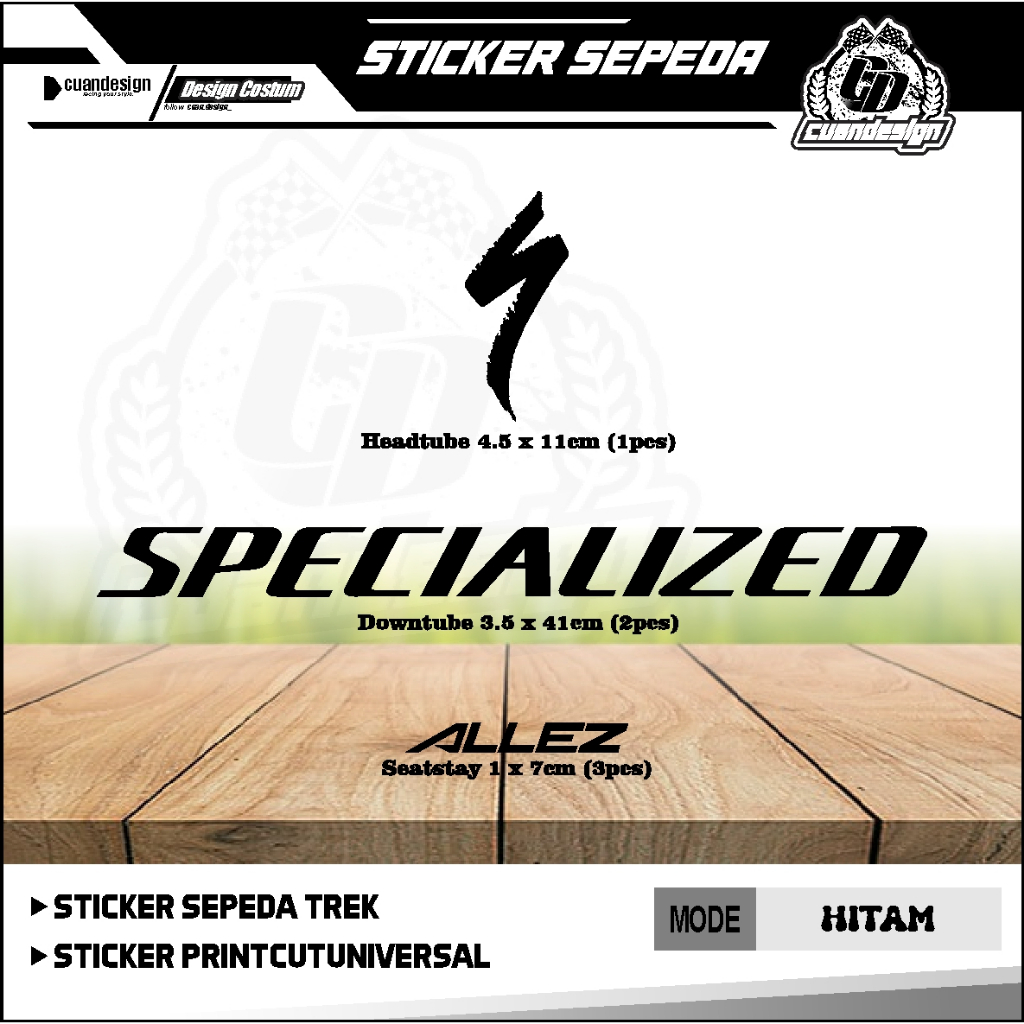 Jual CUTTING STIKER SPECIALIZED FRAME SEPEDA STICKER CUSTOM WARNA LEM ...