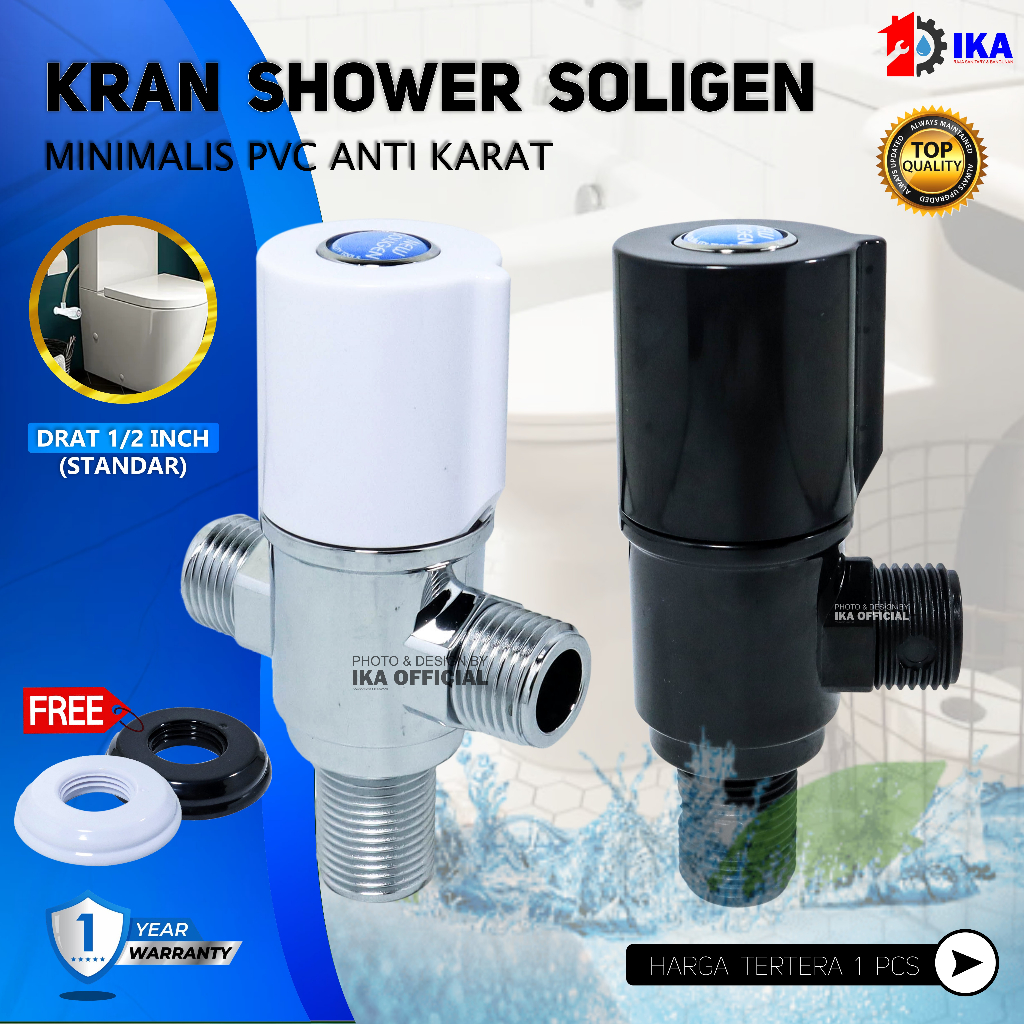 Jual Stop Kran Kloset Soligen 1 2 Cabang Single Double PVC Jet Shower ...