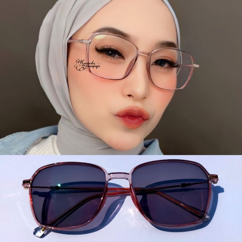 Jual Frame kacamata wanita kotak | Kacamata Photocromic Antiradiasi ...