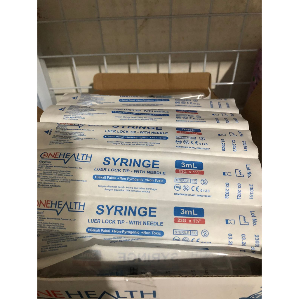 Jual Eceran Spuit/Syringe 3 cc_Onehealth with Needle | Shopee Indonesia