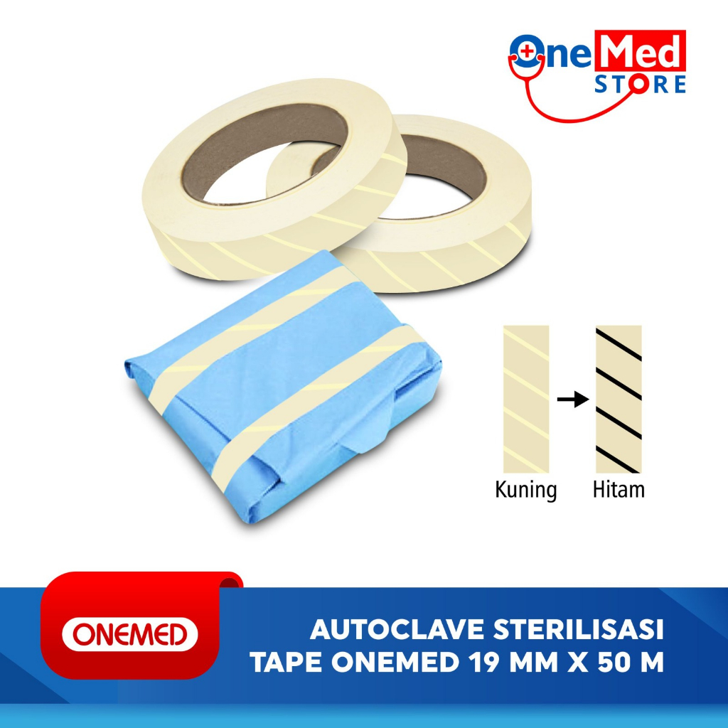 Jual Autoclave Tape Indicator Steam Sterilisasi Onemed 19 mm x 50 mm ...