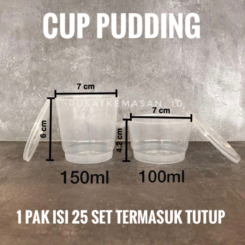 Jual CUP PUDDING DESSERT / GELAS PUDDING / CUP SAUS / CUP MERPATI 100ML ...