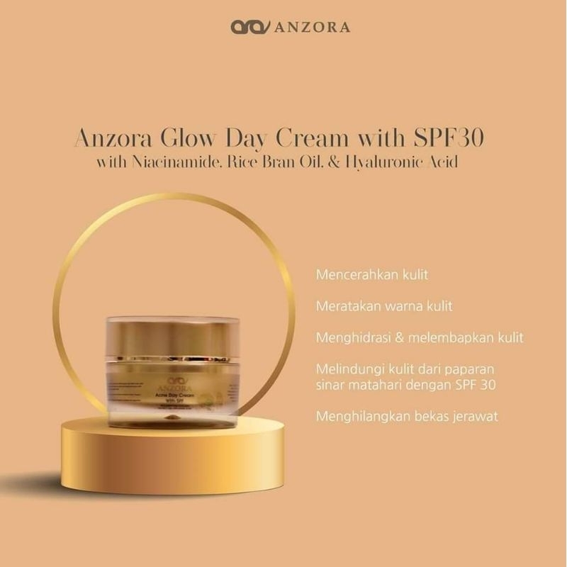 Jual DAY CREAM WITH SPF - GLOW - ACNE / SUNSCREEN ANZORA | Shopee Indonesia