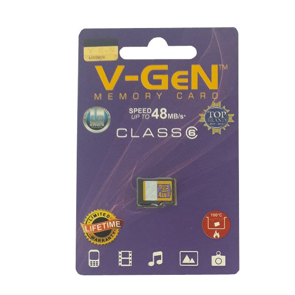 Jual SD VGen 4Gb + Adaptor Class 6 Original V-GEN MicroSD ROBOT TF ...