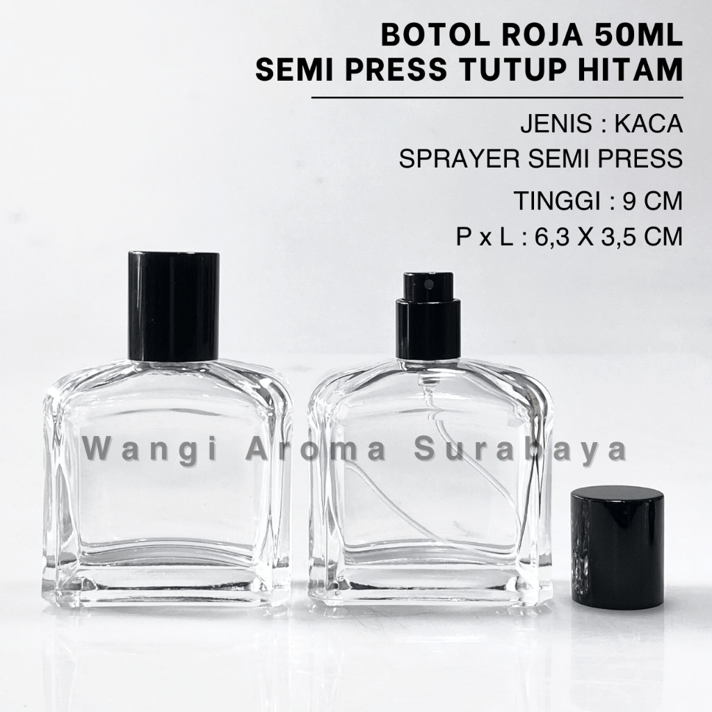 Jual Botol Parfum Roja Hitam 50ML Semi Press - Botol Roja Hitam Semi ...