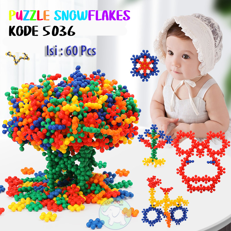 Jual Mainan Edukasi Anak Building Block Puzzle Link Cubes Snowflakes ...