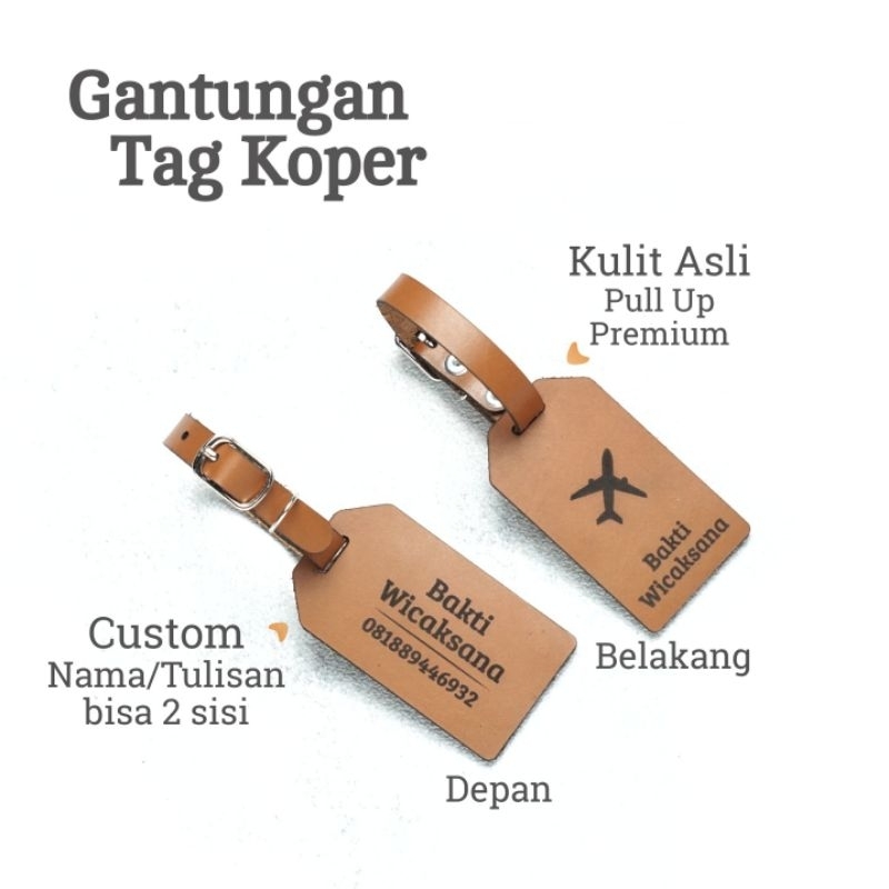 Jual Gantungan Tag Tas Koper Kulit - Nametag Luggage Tag Bag Custom ...