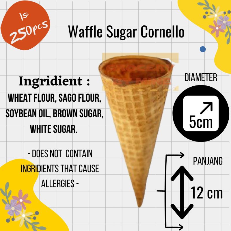 Jual Cone MIXUE Waffle Cornello isi 250pcs | WAFFER ICE CREAM CORNELLO ...