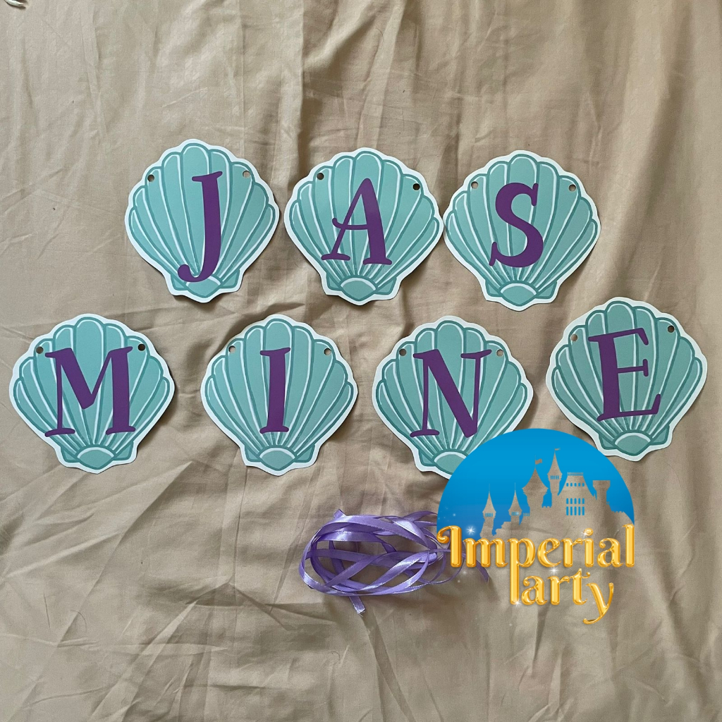 Jual Custom Bunting Flag Banner Huruf Sea Shell Kerang Mermaid Seashell ...