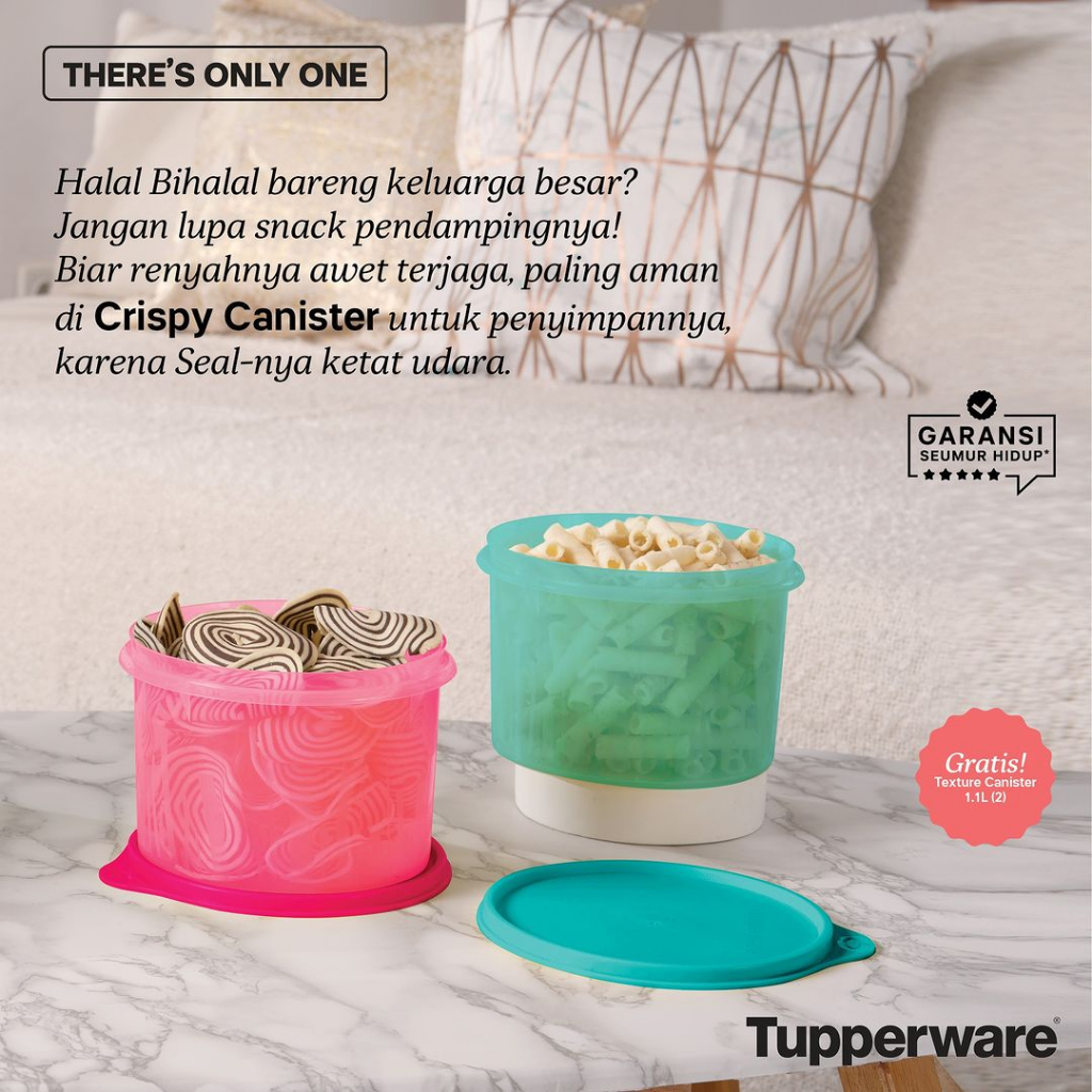 Jual Toples Tupperware Crispy Canister 1L / Toples Texture Canister 1 ...