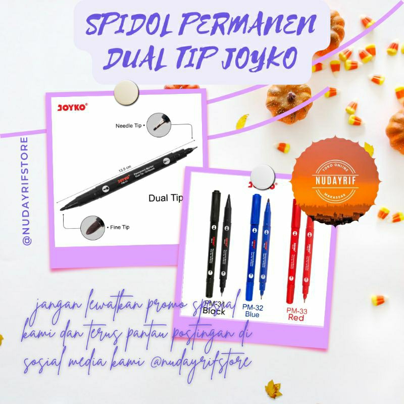 Jual P.13_SPIDOL PERMANEN DUAL TIP JOYKO | Shopee Indonesia