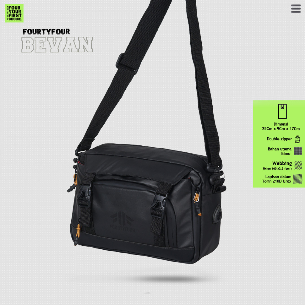 Jual FOURTYFOUR BEVAN - Tas Selempang Pria Premium Waterproof ...