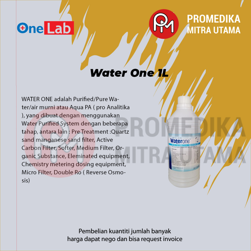 Jual Water One 1 Liter Onemed / Aquabidest onemed / Air Steril 1 liter ...