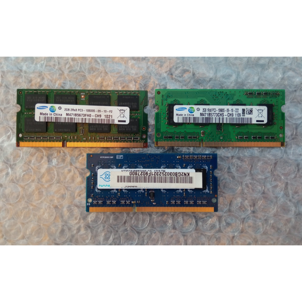 Jual Memory RAM Laptop Sodimm NANYA dan SAMSUNG DDR3 2GB PC10600 support Netbook Notebook ...