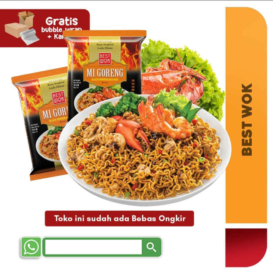 Jual Mie Best Wok rasa Black Pepper Seafood ( 2pcs) | Mi Goreng Best ...