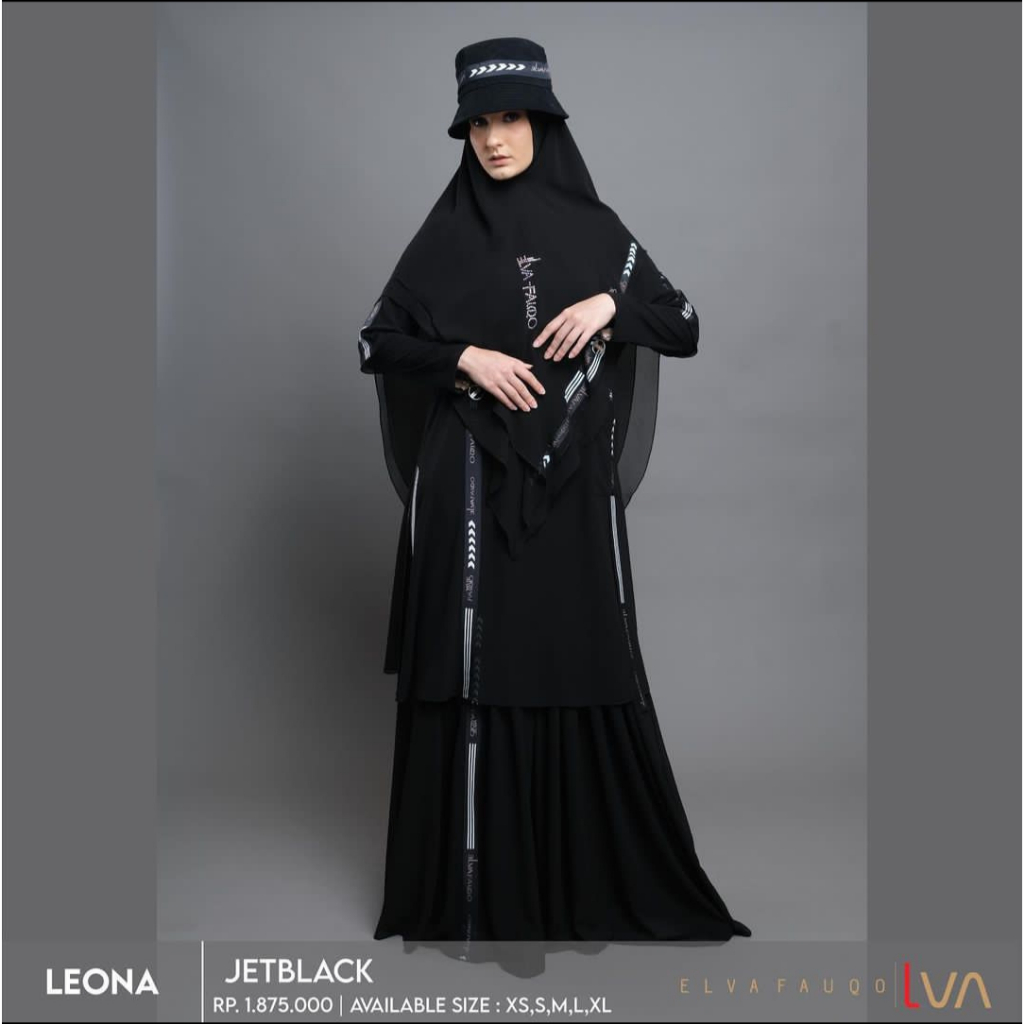 Jual Lva Syari / Baju Set Syari / Baju Muslim / Leona Series / Jetblack ...