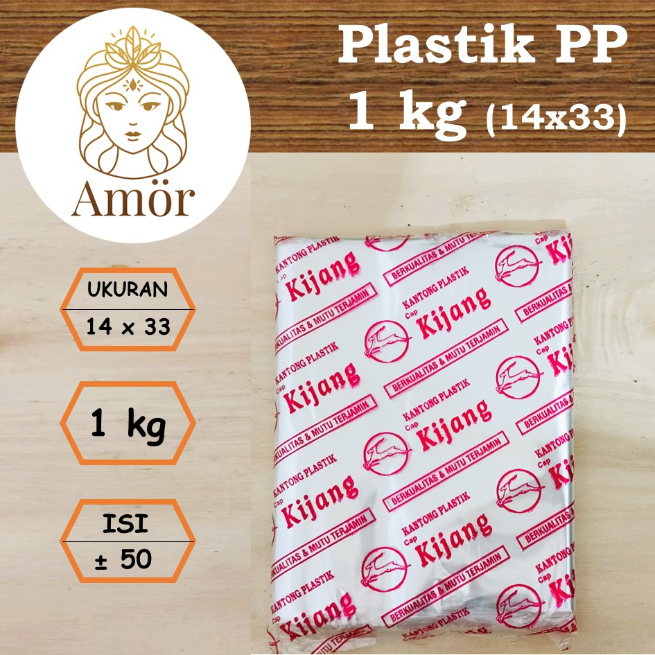 Jual plastik kiloan uk 1 kg PP bening kantong kilo ukuran 14 x 33 cm ...