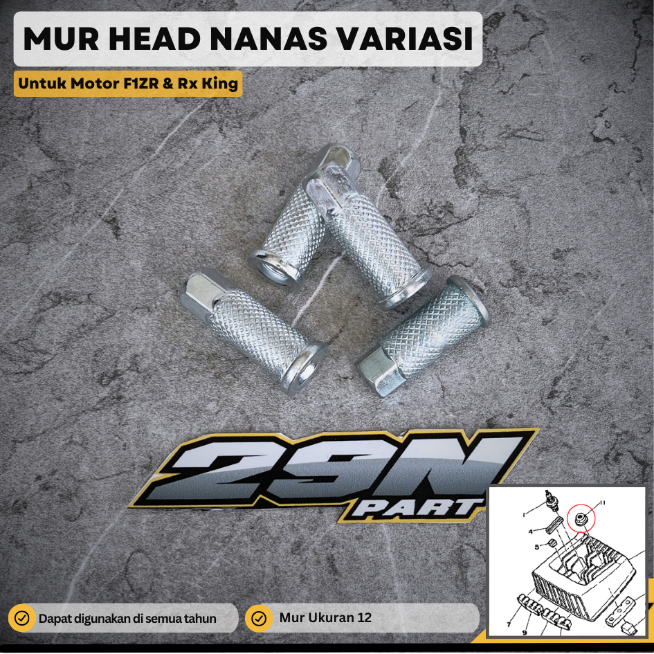 Jual Mur Head Nanas MurBlok Cylinder Head Rx King Rxz Rxs Satria 2 Tak ...