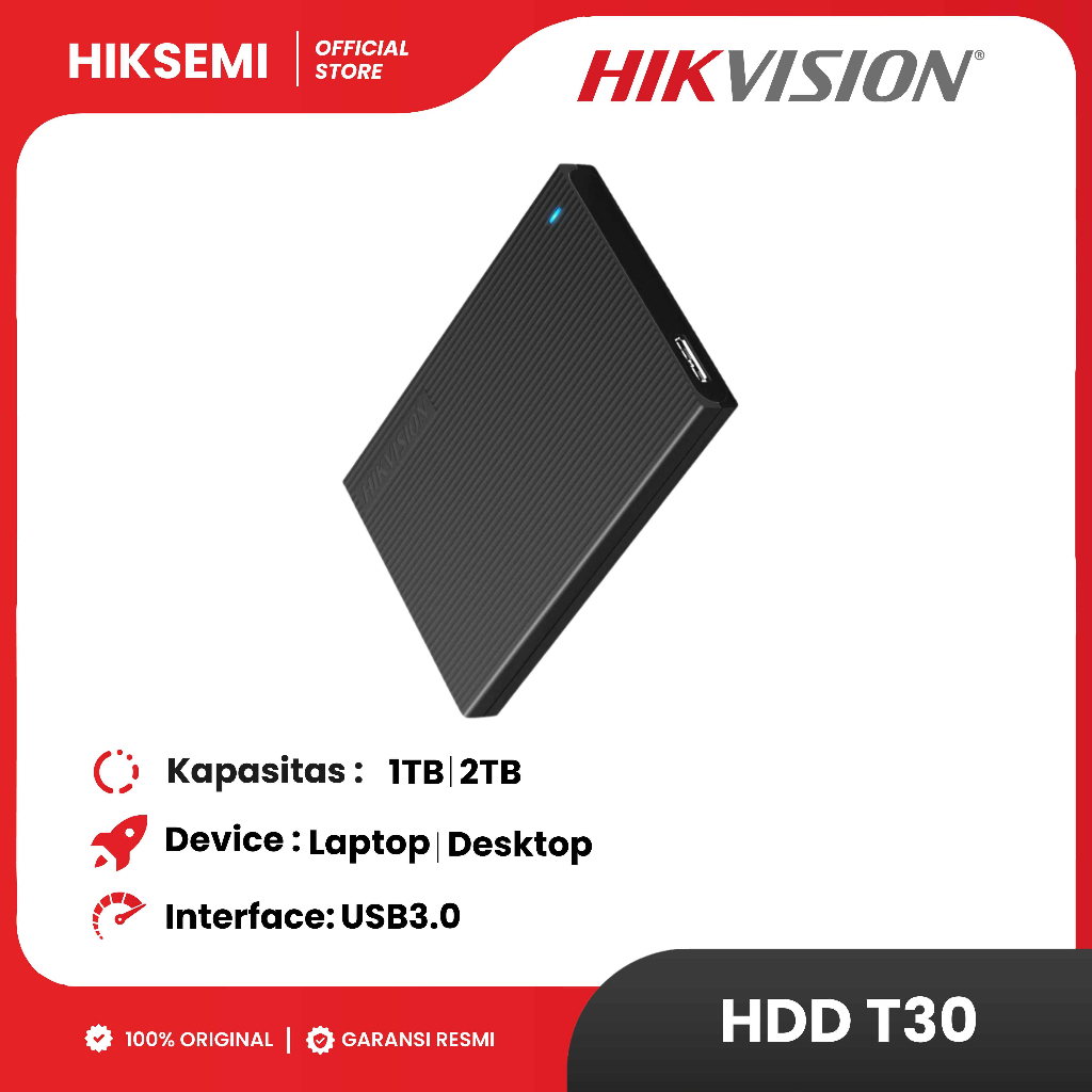 Jual Hikvision Portable Harddisk 1TB (External HDD) Black Gray Blue ...