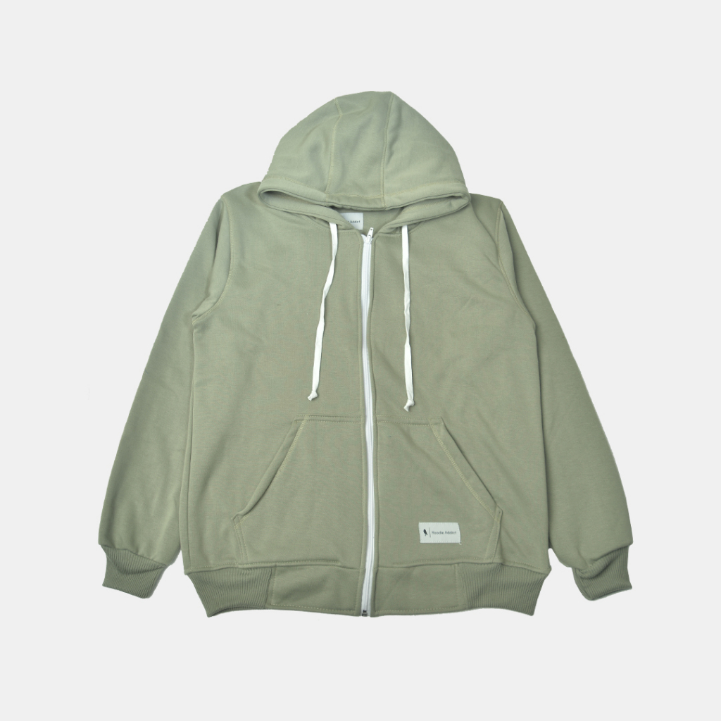 Jual Hoodie Addict - Zipper Hoodie Dewasa Polos Sage Green Pria Wanita ...