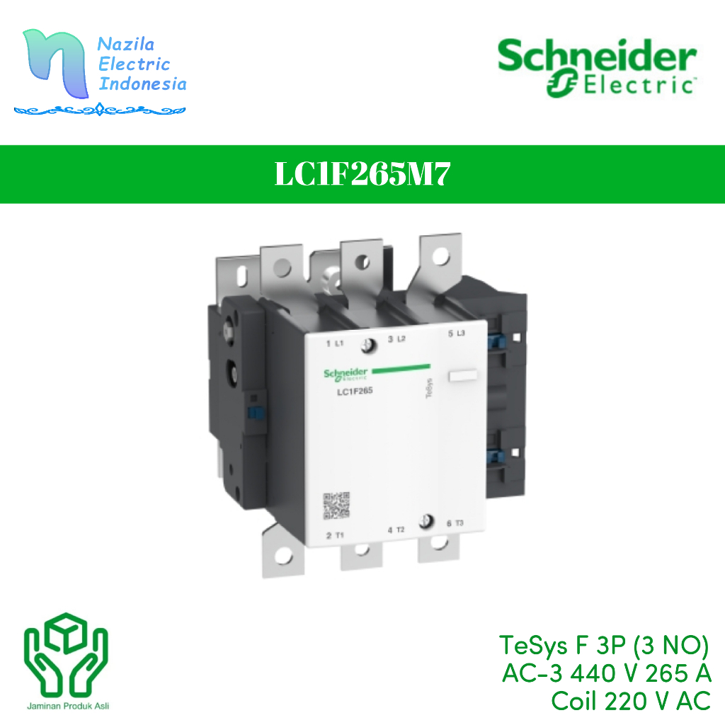 Jual Schneider LC1F 265 / LC1F265 M7 / LC1F265M7 220 V 132kW 265A ...