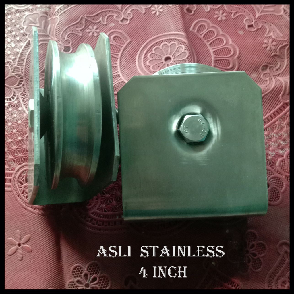 Jual Roda stainless 4 inch asli 304 untuk gerbang pagar | Shopee Indonesia