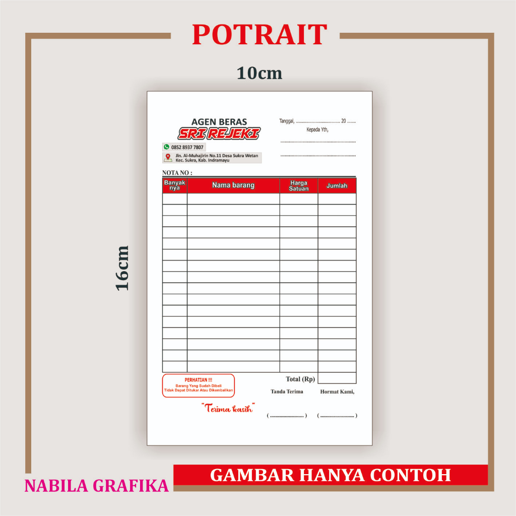 Jual PROMO cetak nota custom murah 2 ply ukuran sedang 1/4 folio ...