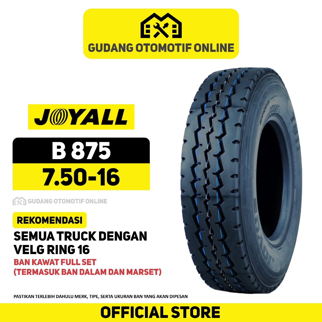Jual BAN TRUK BAN JOYALL B875 750 16 - BAN TRUCK TRUK 7.50 16 75016 - BAN KAWAT JOYALL JOYAAL ...