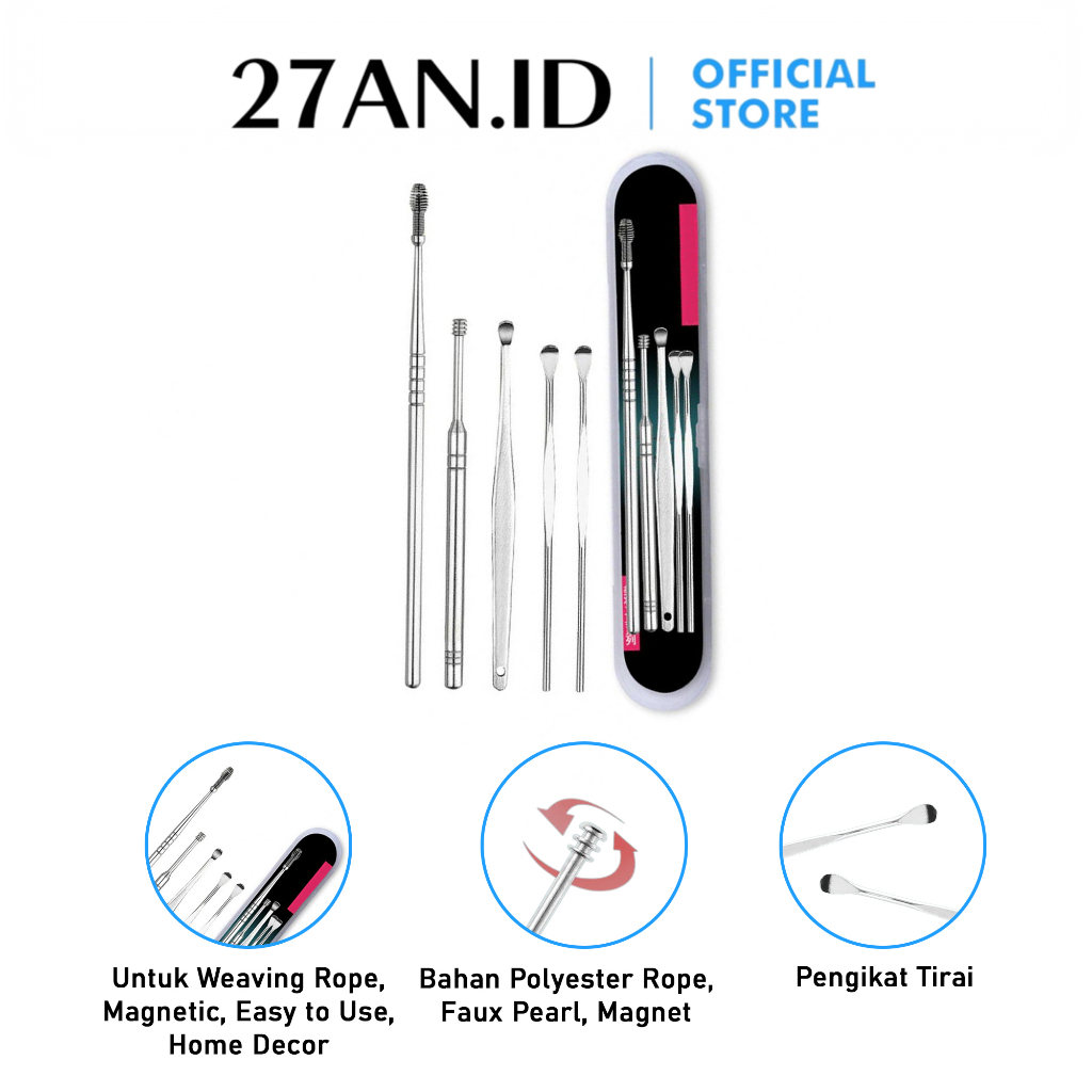 Jual ( 27AN.ID ) Alat Pembersih telinga 1 Set isi 5pcs H500 Korek ...