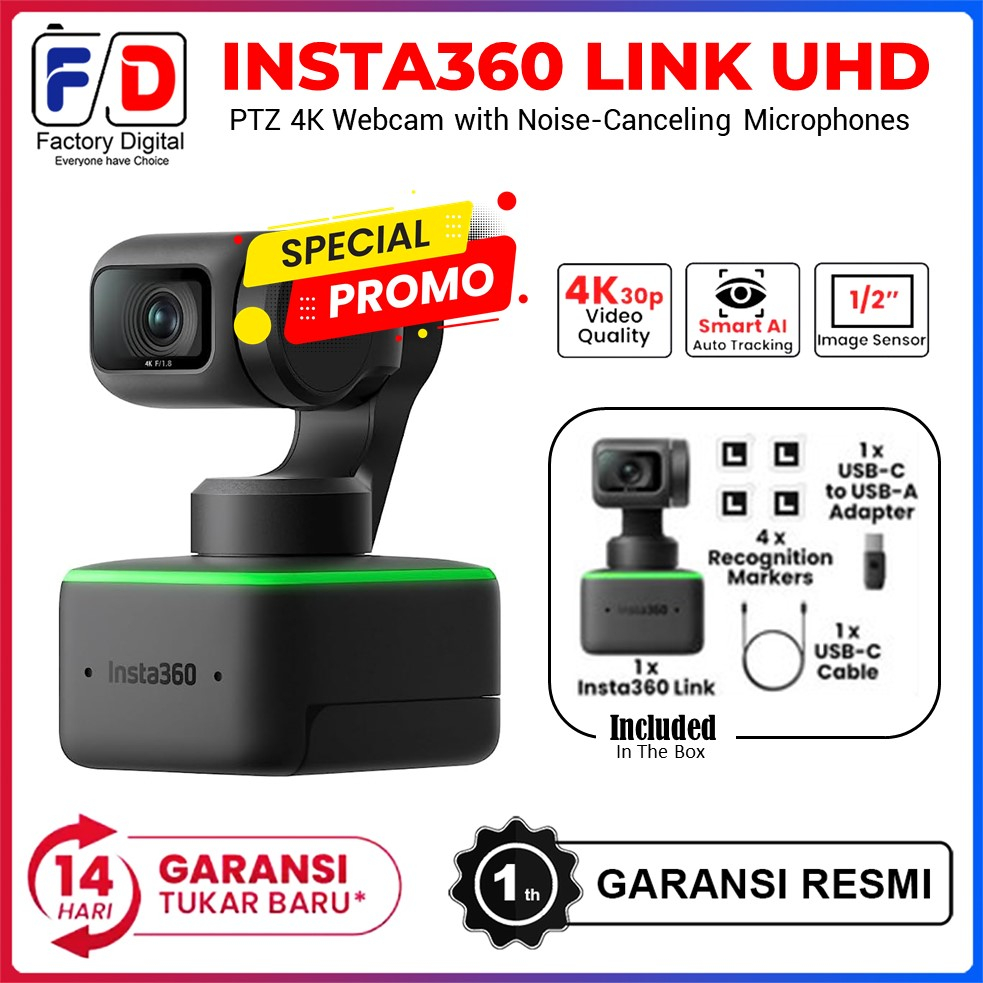 Jual Insta360 Link 4K AI Webcam Portable PTZ Web Cam Insta 360 - Resmi | Shopee Indonesia