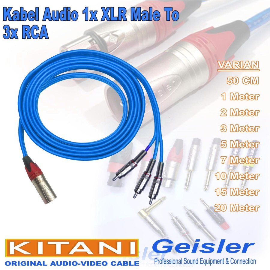 Jual Kabel Audio/Kabel power 1x XLR Male To 3x RCA Geisler-Kitani JUAN ...