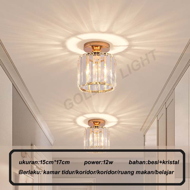 Jual Lampu kristal plafon rumah Lampu ceiling kristal kotak modern ...