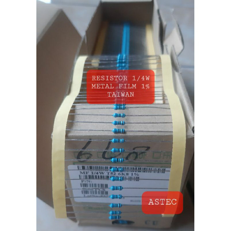 Jual Resistor 1/4W 1% Metal Film Taiwan 50pcs 1K-10K | Shopee Indonesia