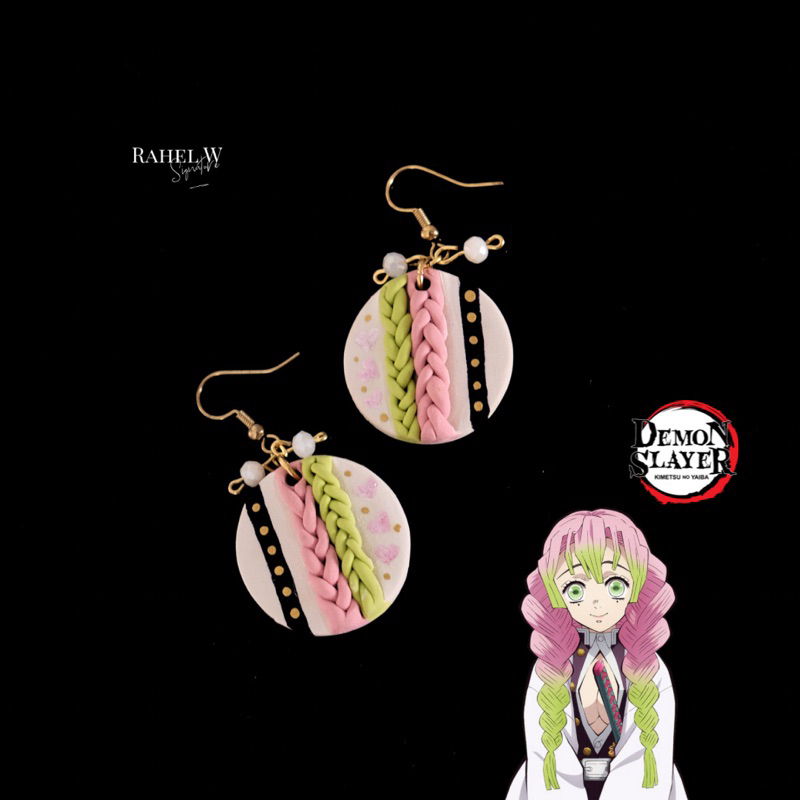 Jual Anting Hook Kanroji Mitsuri Demon Slayer Handmade Anime Clay ...