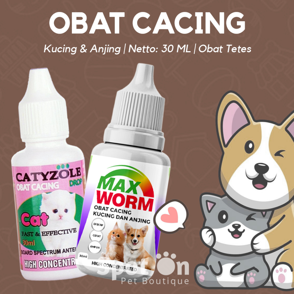 Jual Obat Cacing Kucing & Anjing Catyzole & Max Worm Drop | Caty Zole ...